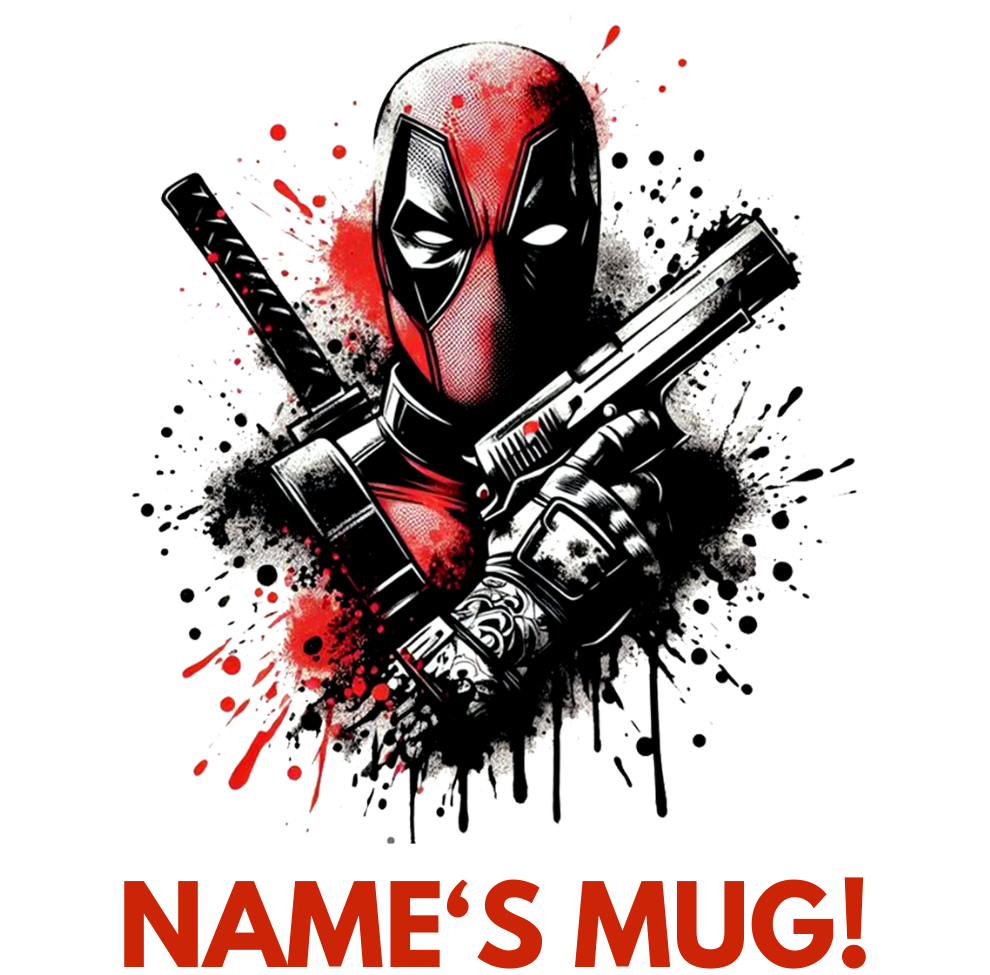 11oz Personalised 'Named' Deadpool Mug. – Mugginsuk