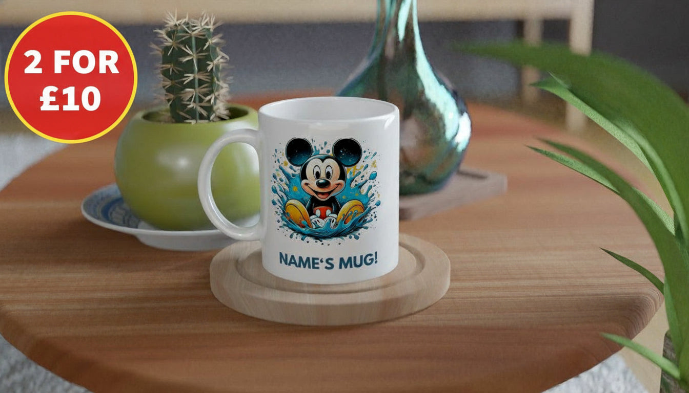 11oz Personalised 'Named' Mickey Mouse Mug. – Mugginsuk